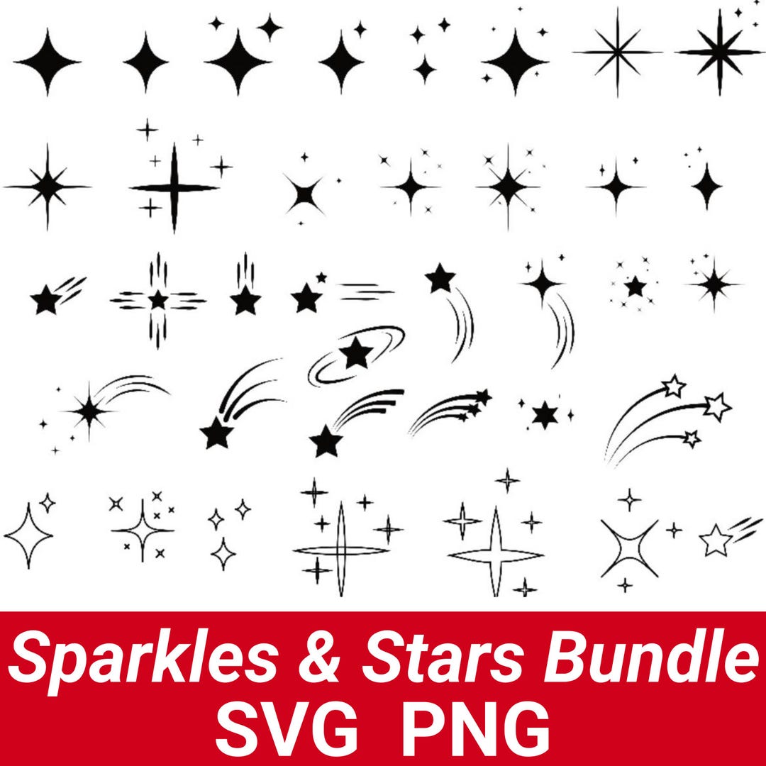 Sparkle SVG Bundle, Sparkle Stars SVG, Stars Svg, Star Clipart, Bright Stars, Twinkle Stars ...