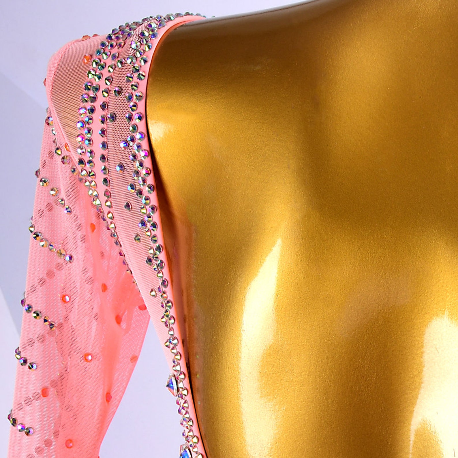 Tender Pink Ballroom Dress With Mesh, Crystals&satin - Etsy
