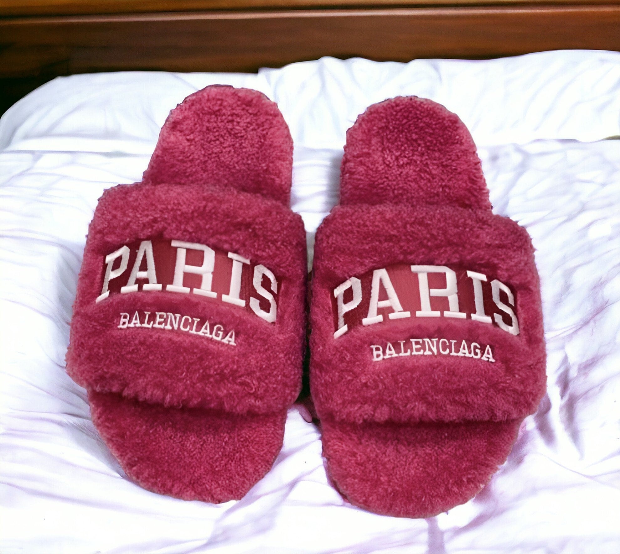 Paris Designer Slippers Women Luxury Fuchsia Pink Fluffy Sandals - Etsy