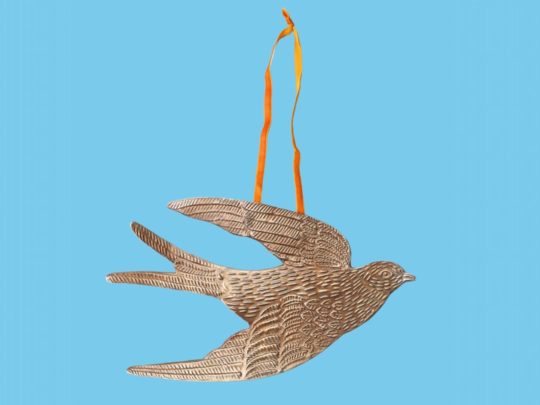 Large Flying Bird Ex Voto Decoration Antique Silver - Etsy