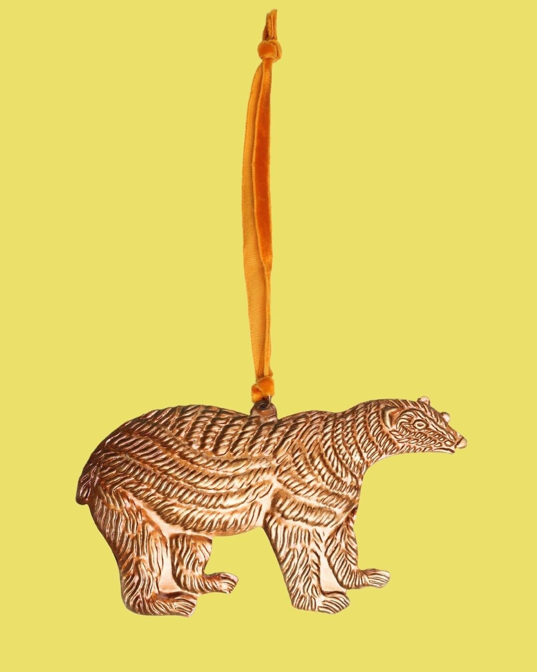Polar Bear Gold Pressed Hanging Decoration - Etsy