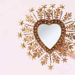 Celestial Gold Heart Shaped Star Jewelled Mirror - Etsy
