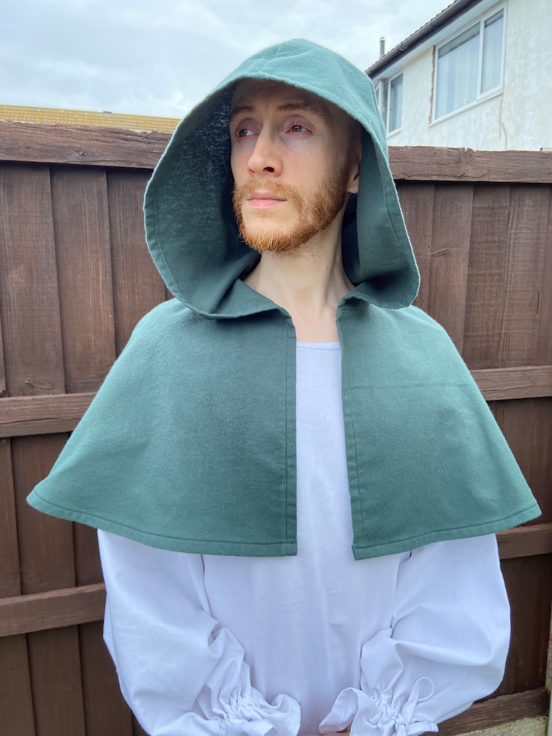 Hooded Capelet in Cotton Flannel for LARP, Reenactment, Cosplay - Etsy