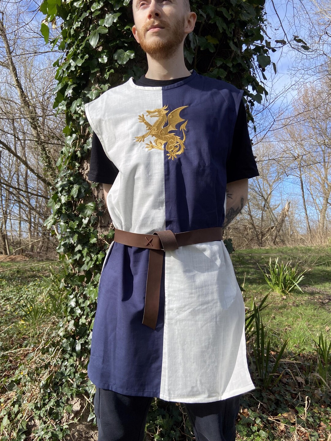 Heraldry Embroidered Medieval Cotton Tabard Surcoat for Reenactment ...