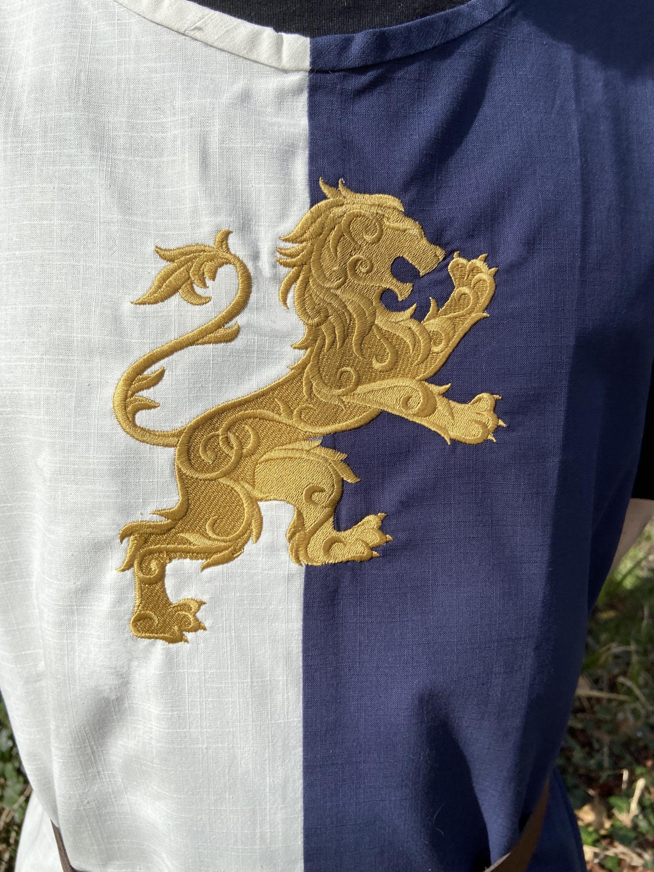 Heraldry Embroidered Medieval Cotton Tabard Surcoat for Reenactment ...