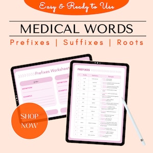 Prefixes, Suffixes, Roots for Nursing Students, Nursing School, Digital ...