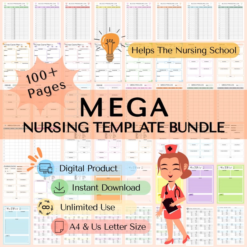 Nursing Template Bundle, Nurse Note Digital Download, Medication To-do ...