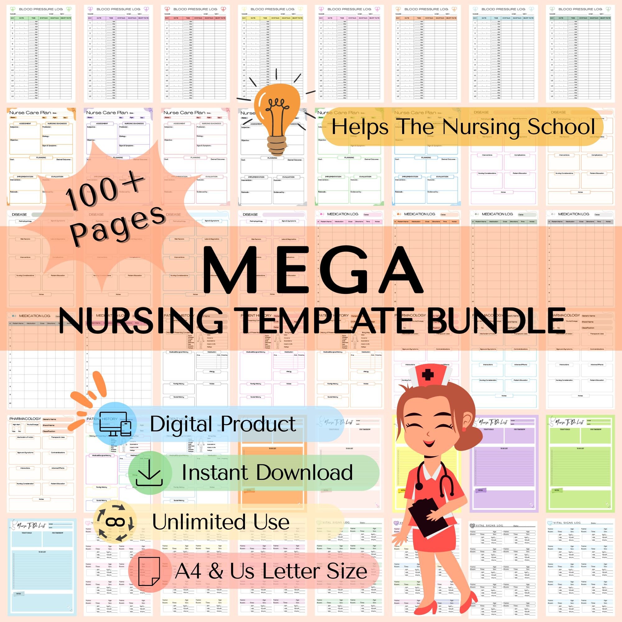 Nursing Template Bundle, Nurse Note Digital Download, Medication To-do ...