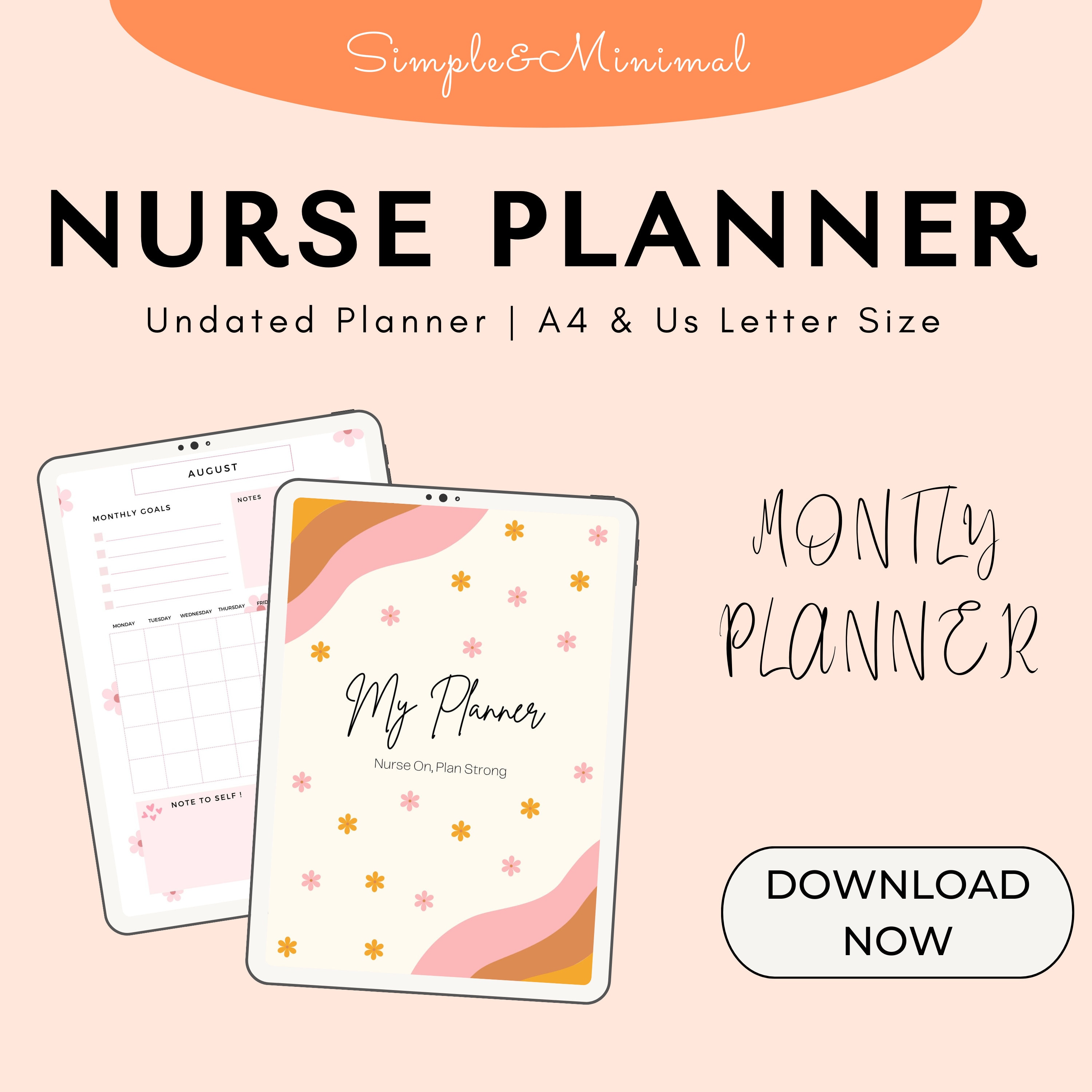 Montly Nurse Planner, Printable Nurse Planner, Nursing Student, Nursing ...