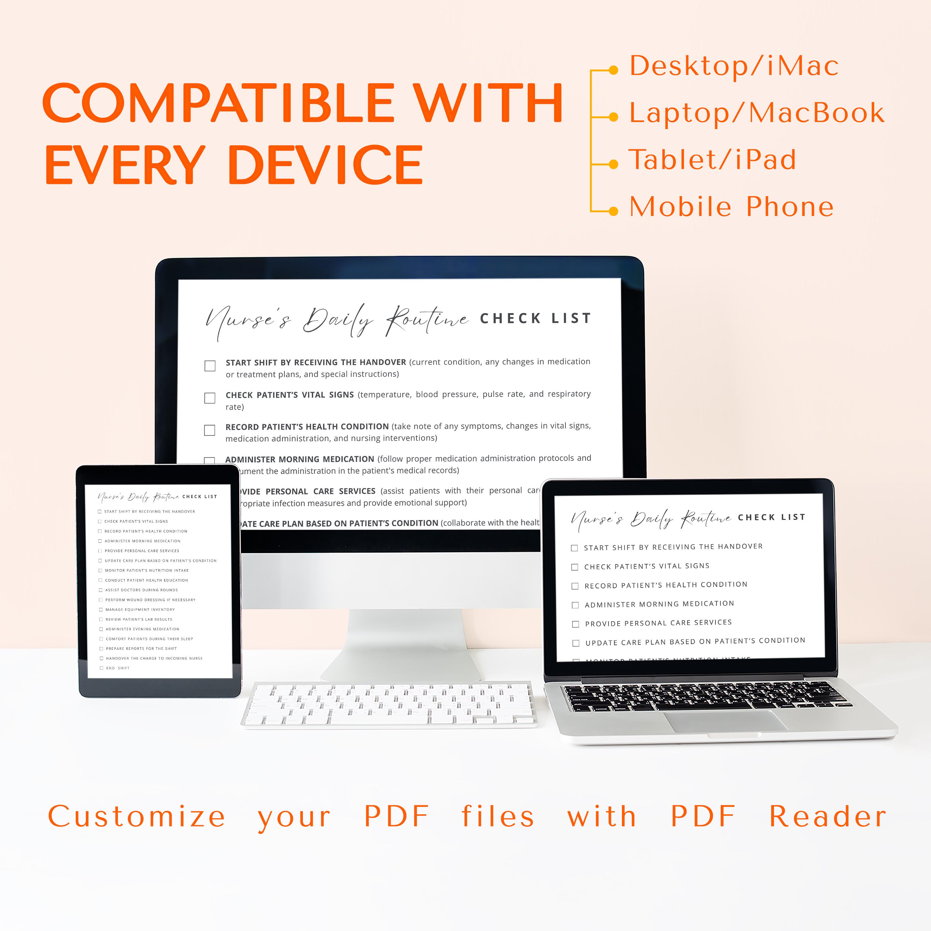 Printable Daily Nurse Routine List, Nursing to Do List, Shift Routine ...