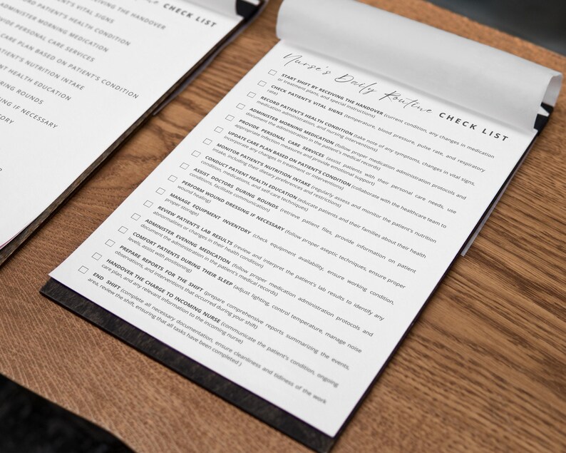 Printable Daily Nurse Routine List, Nursing to Do List, Shift Routine ...