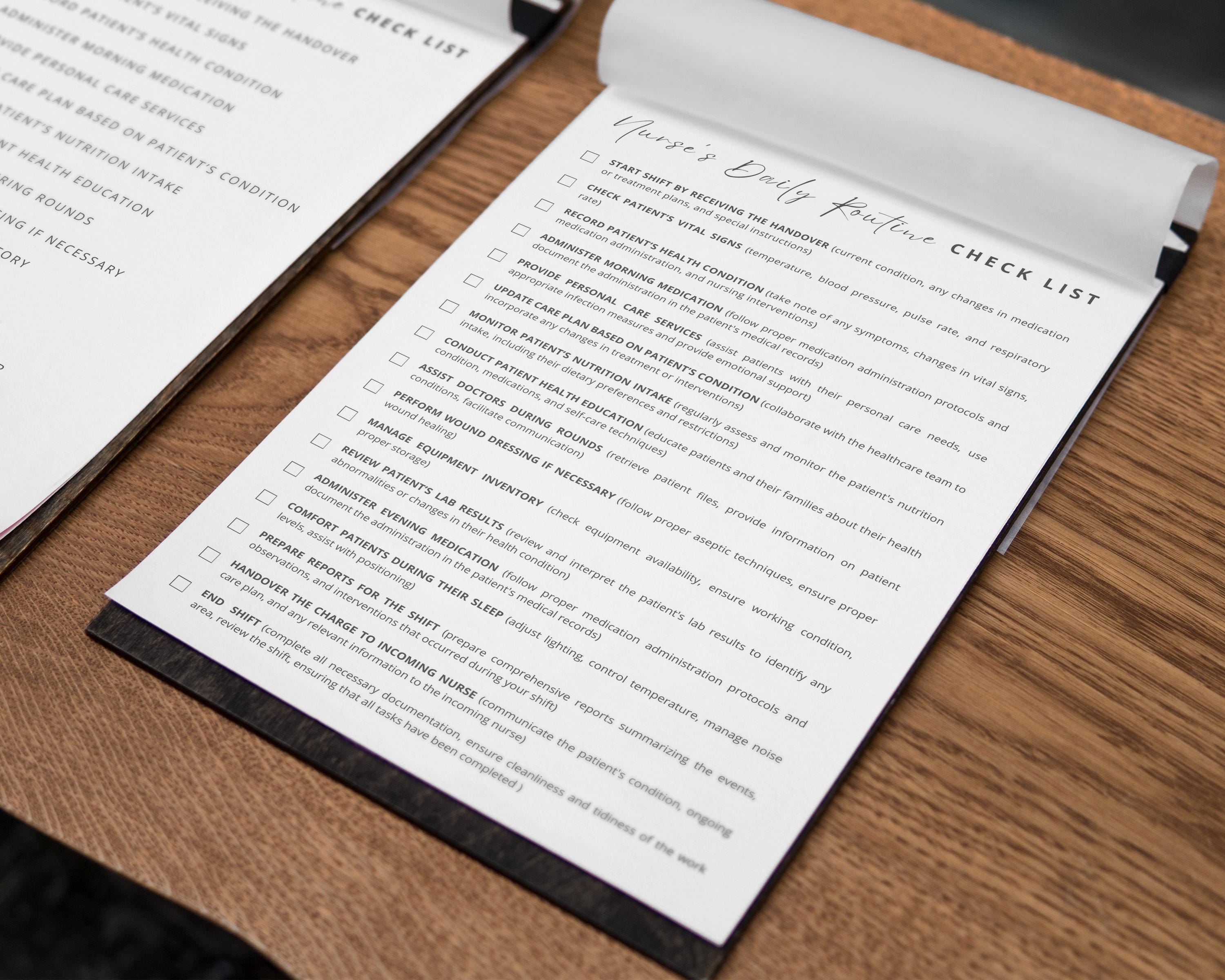 Printable Daily Nurse Routine List, Nursing to Do List, Shift Routine ...