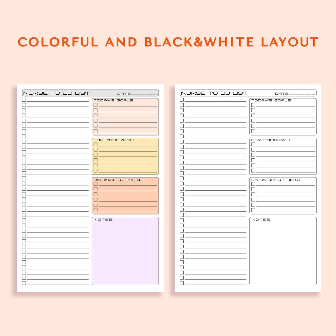 Printable Nurse to Do List Paper, Nurse Notes Template, Medsurg Nurse ...