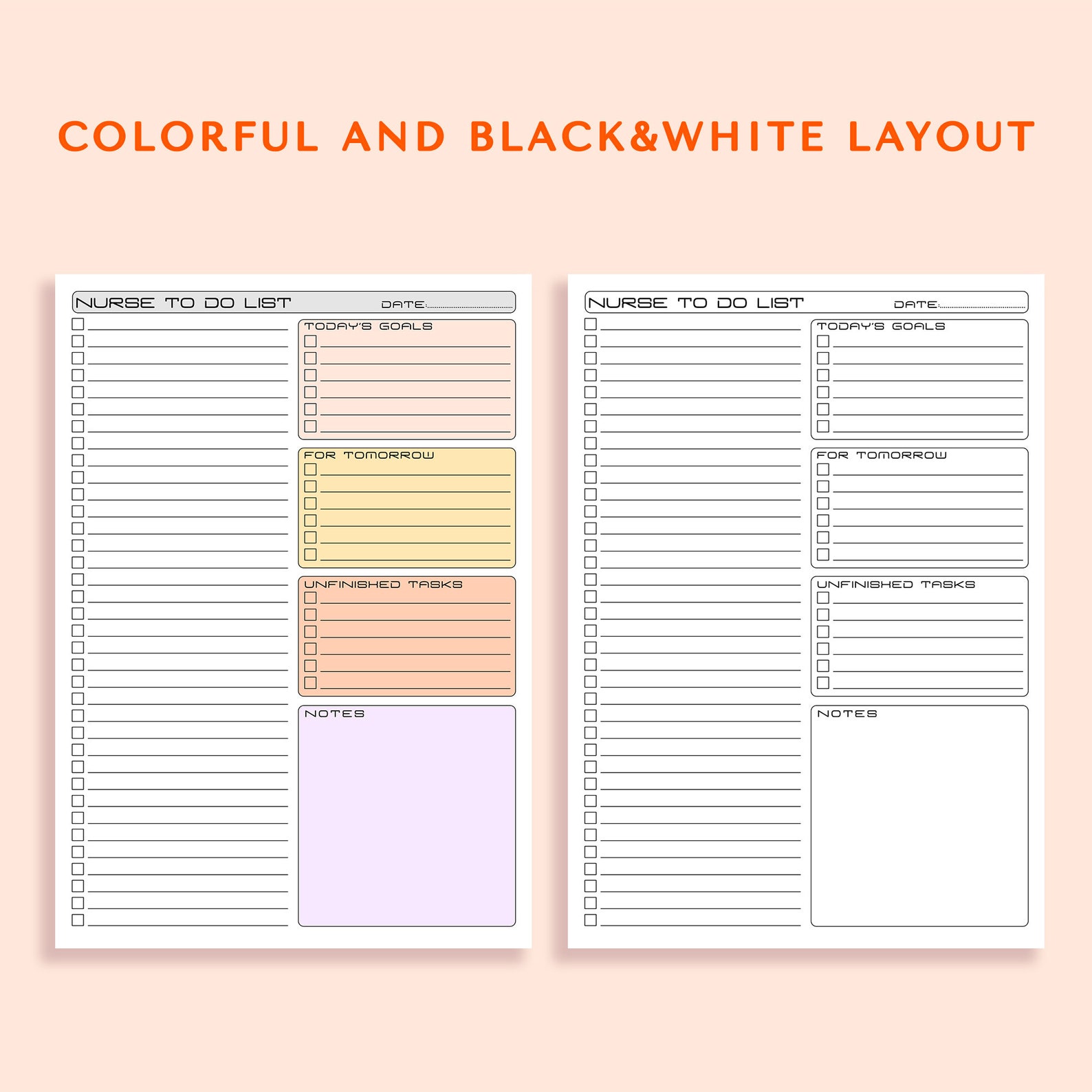 Printable Nurse to Do List Paper, Nurse Notes Template, Medsurg Nurse ...