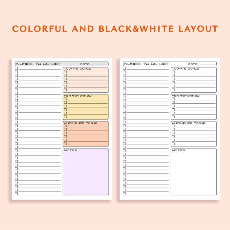 Printable Nurse to Do List Paper, Nurse Notes Template, Medsurg Nurse ...