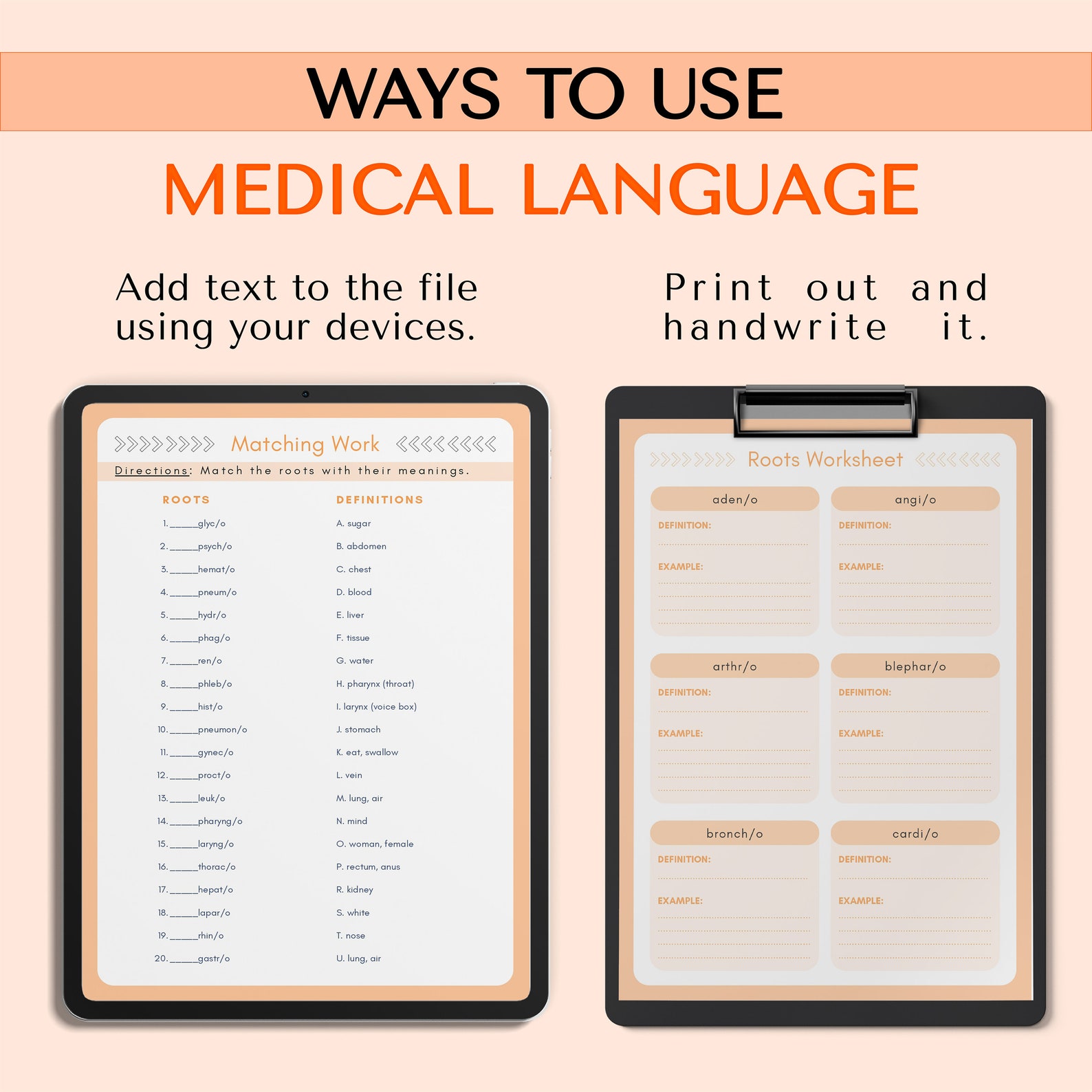 Prefixes, Suffixes, Roots for Nursing Students, Nursing School, Digital ...