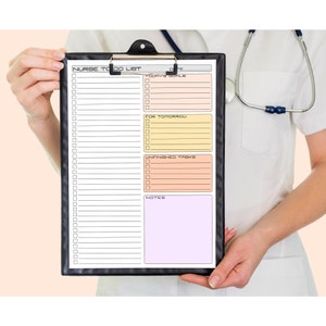 Printable Nurse to Do List Paper, Nurse Notes Template, Medsurg Nurse ...
