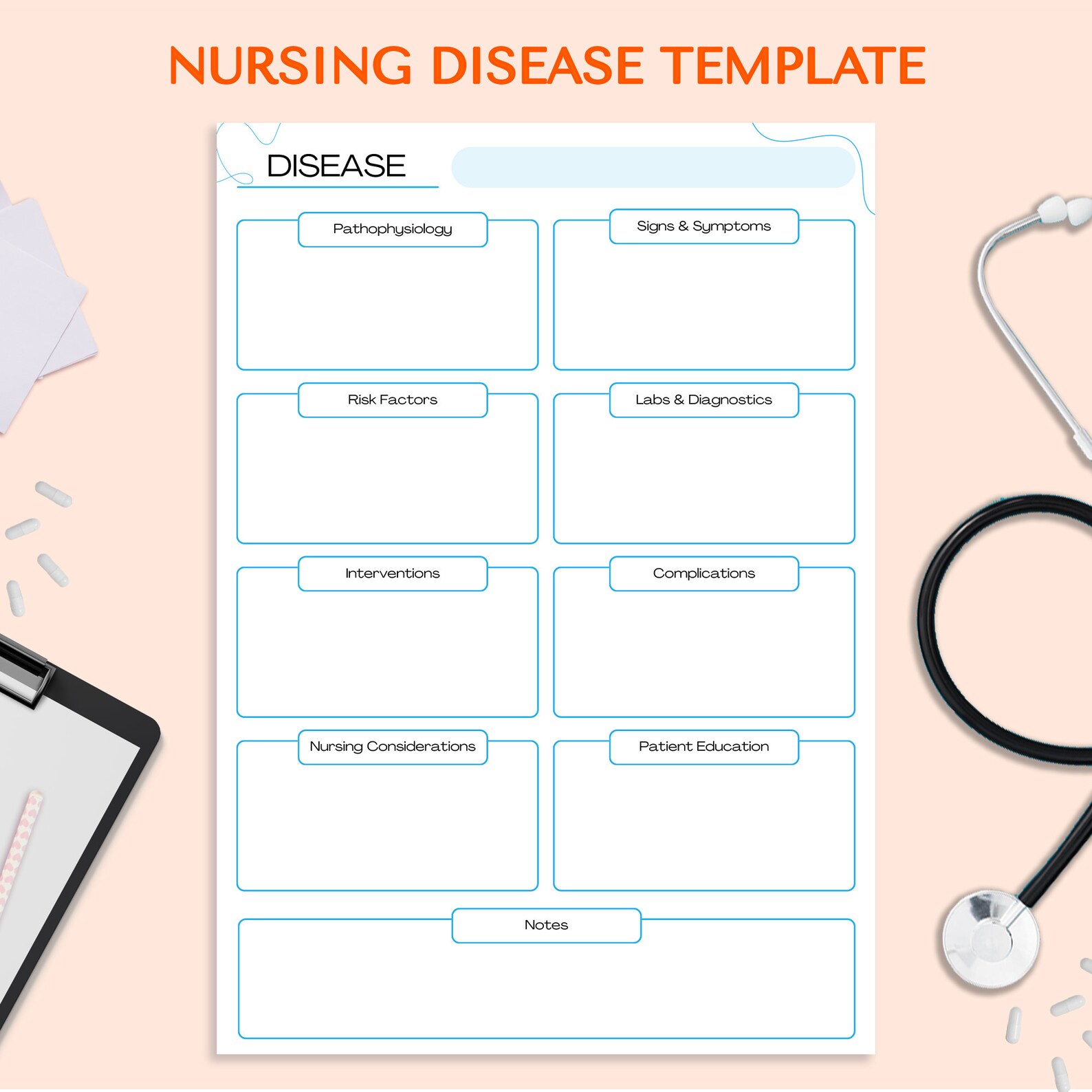 Disease Notes Template, Disease Process, Nursing School, Nurse ...