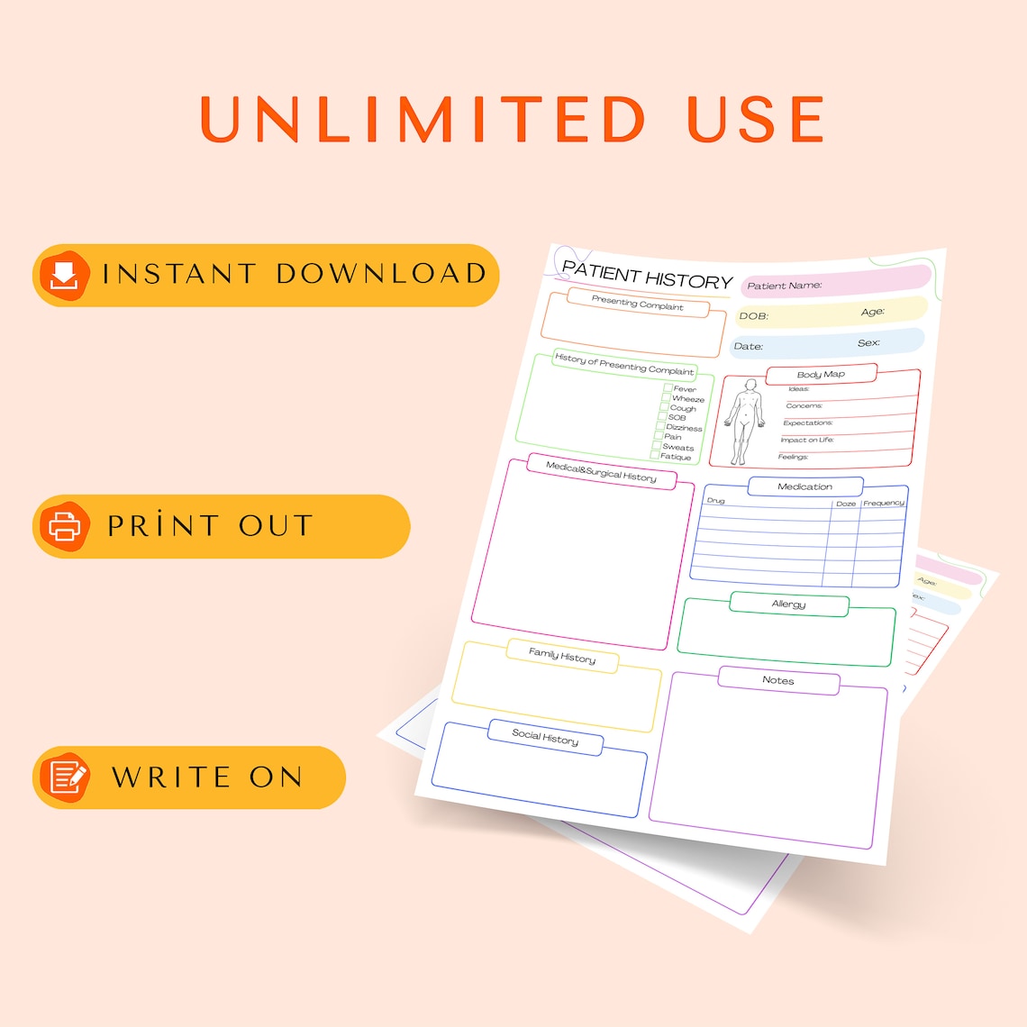 Patient History Template, Patient Assessment, Medsurg Nurse, Nursing ...