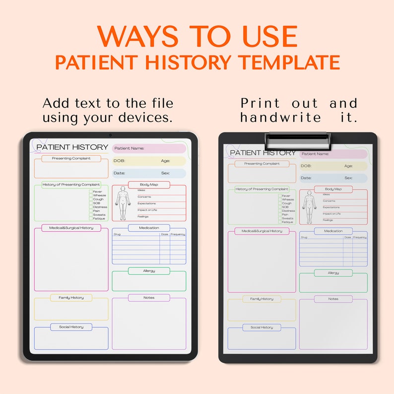 Patient History Template, Patient Assessment, Medsurg Nurse, Nursing ...