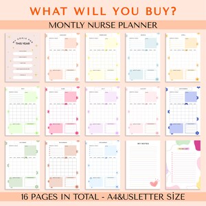 Montly Nurse Planner, Printable Nurse Planner, Nursing Student, Nursing ...