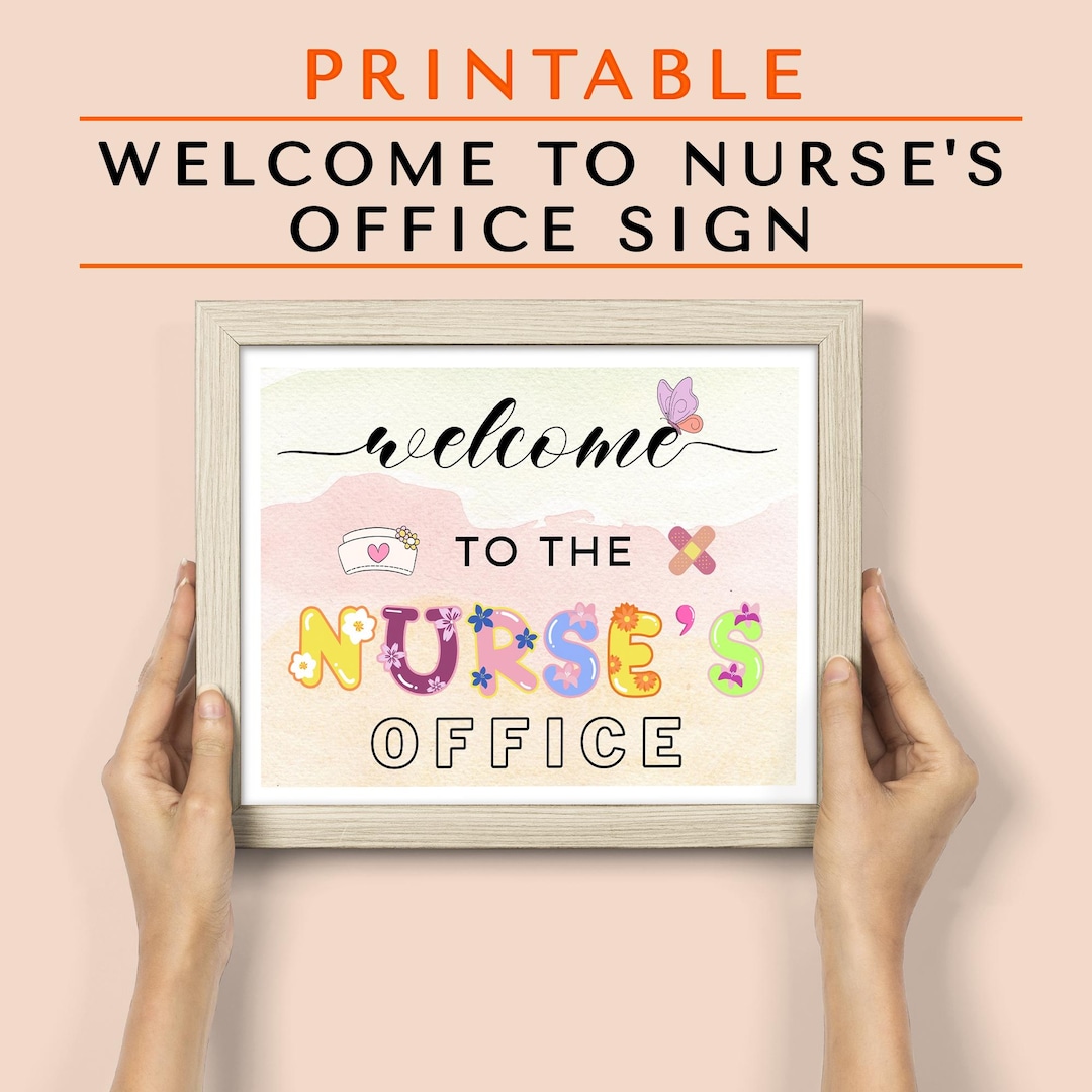 Printable Nurse's Office Sign, School Nurse Welcome Sign, Nurse Office ...