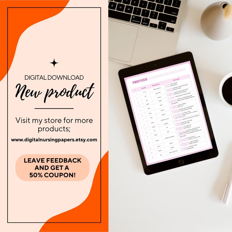 Prefixes, Suffixes, Roots for Nursing Students, Nursing School, Digital ...