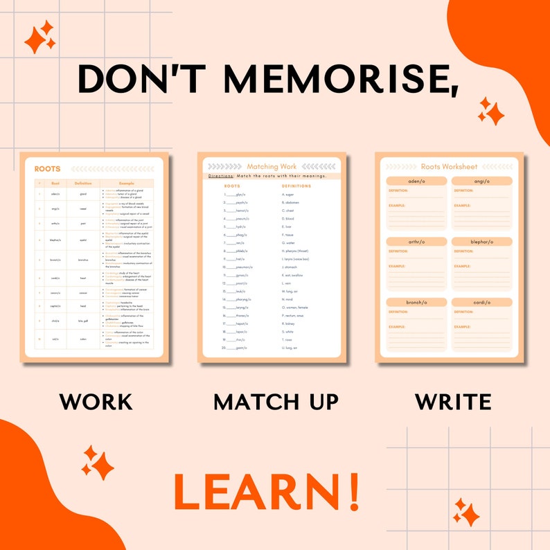 Prefixes, Suffixes, Roots for Nursing Students, Nursing School, Digital ...