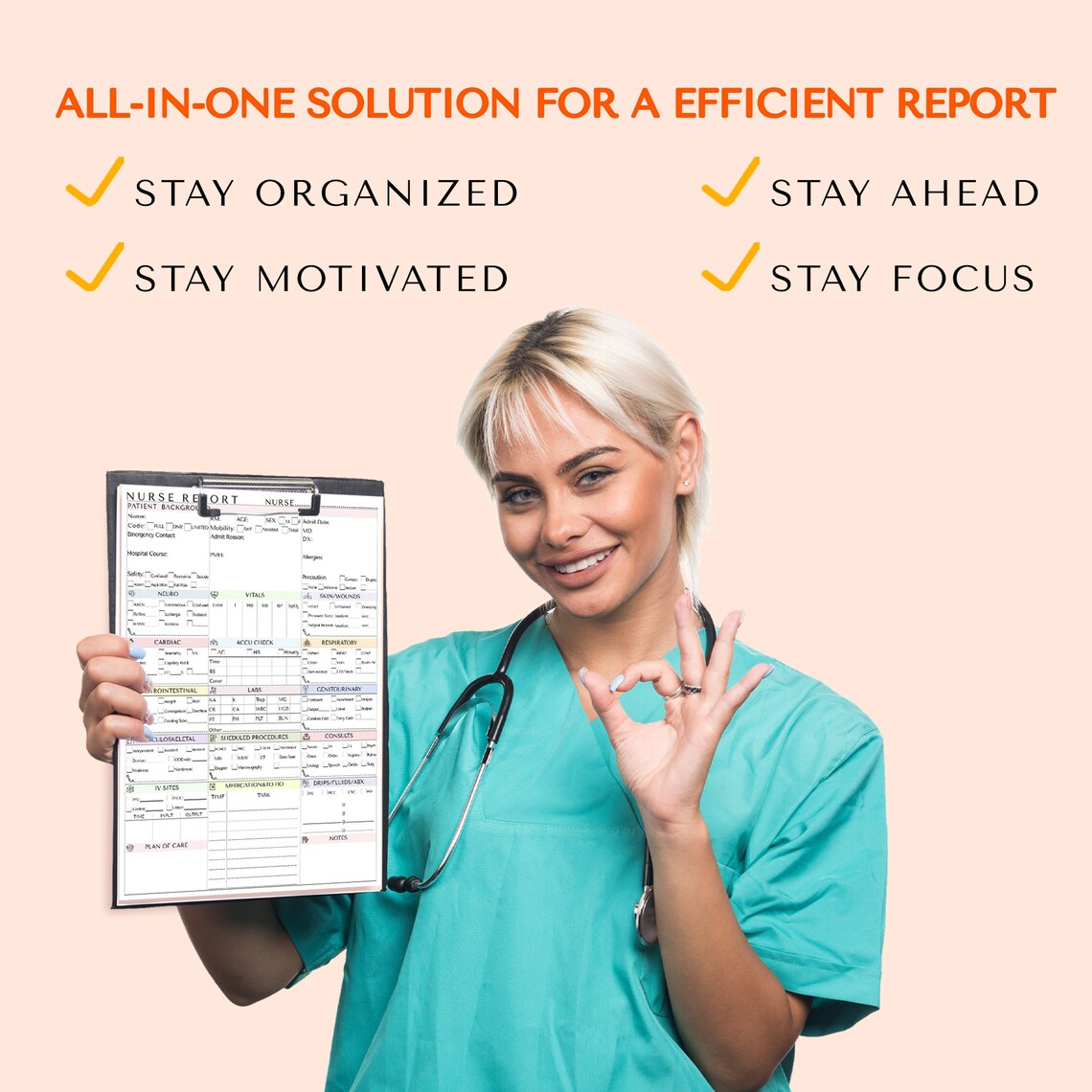 Single Patient Nurse Report Sheet, Printable Nurse Report Paper, Nurse ...