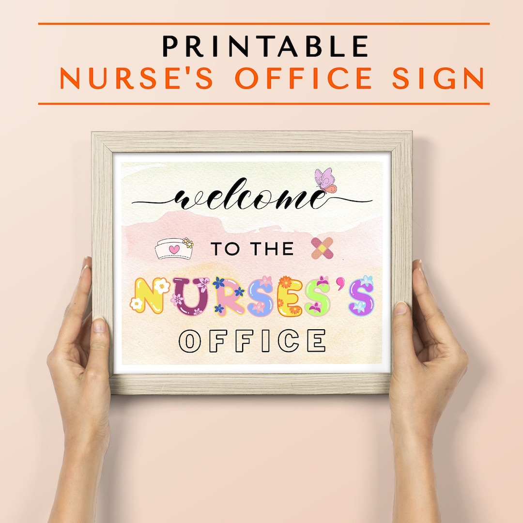 Printable Nurse's Office Sign, School Nurse Welcome Sign, Nurse Office ...