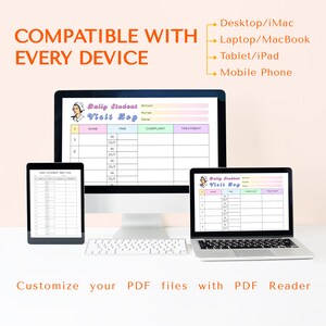 School Nurse Student Visit Log, Health Officer, Student Tracker ...