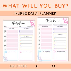Printable Nurse Daily Planner, Nurse to Do List Paper, Nurse Notes ...