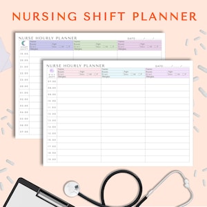 3-4-5-6 Patient Hourly Nurse Shift Planner Bundle, Multiple Patient Log ...