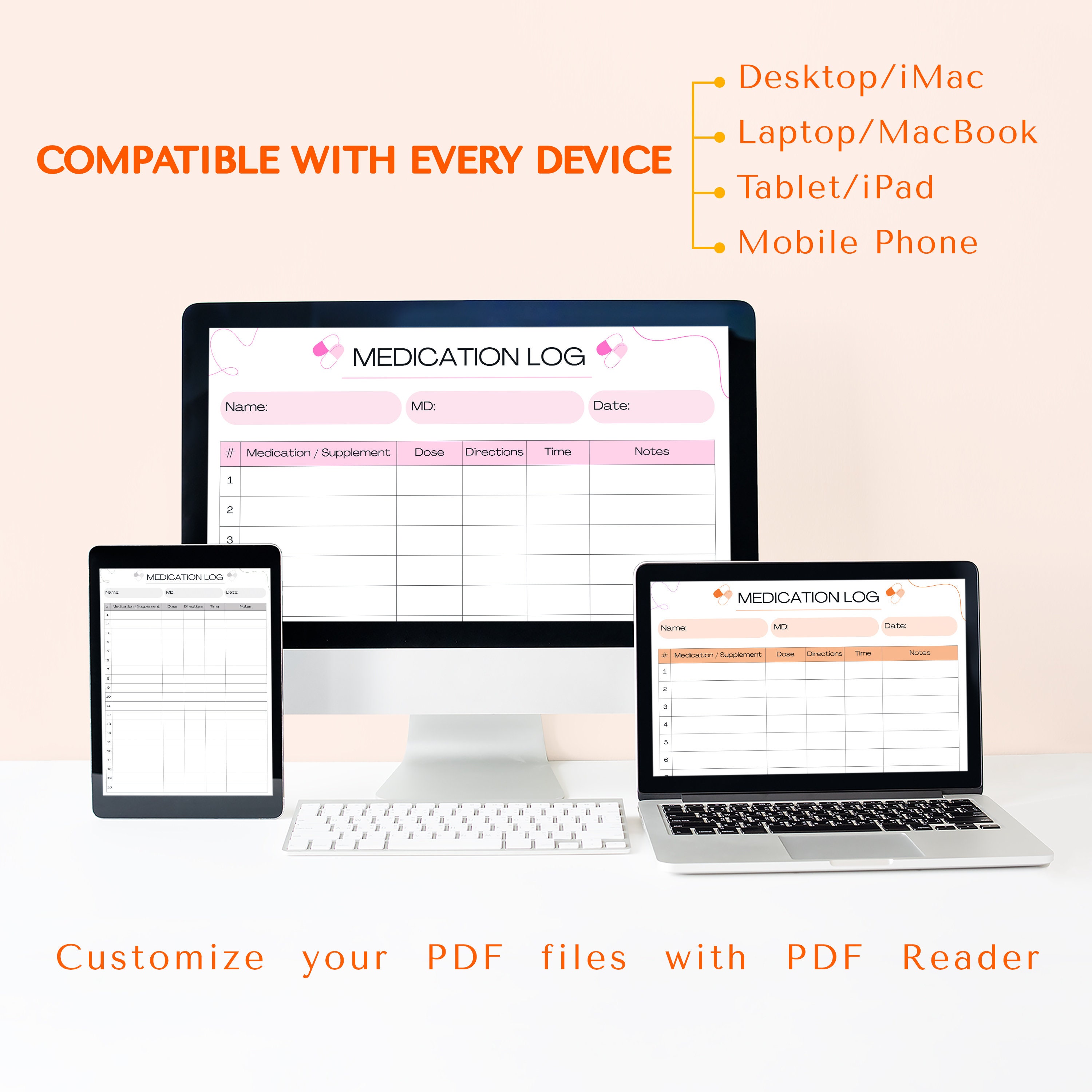 Printable Medication Log, Nursing Medication Tracker, Patient Vitals ...