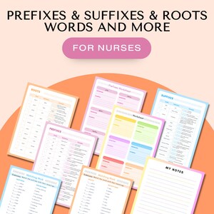 Prefixes, Suffixes, Roots for Nursing Students, Nursing School, Digital ...