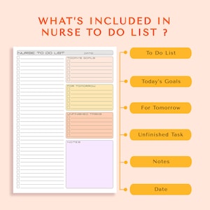 Printable Nurse to Do List Paper, Nurse Notes Template, Medsurg Nurse ...