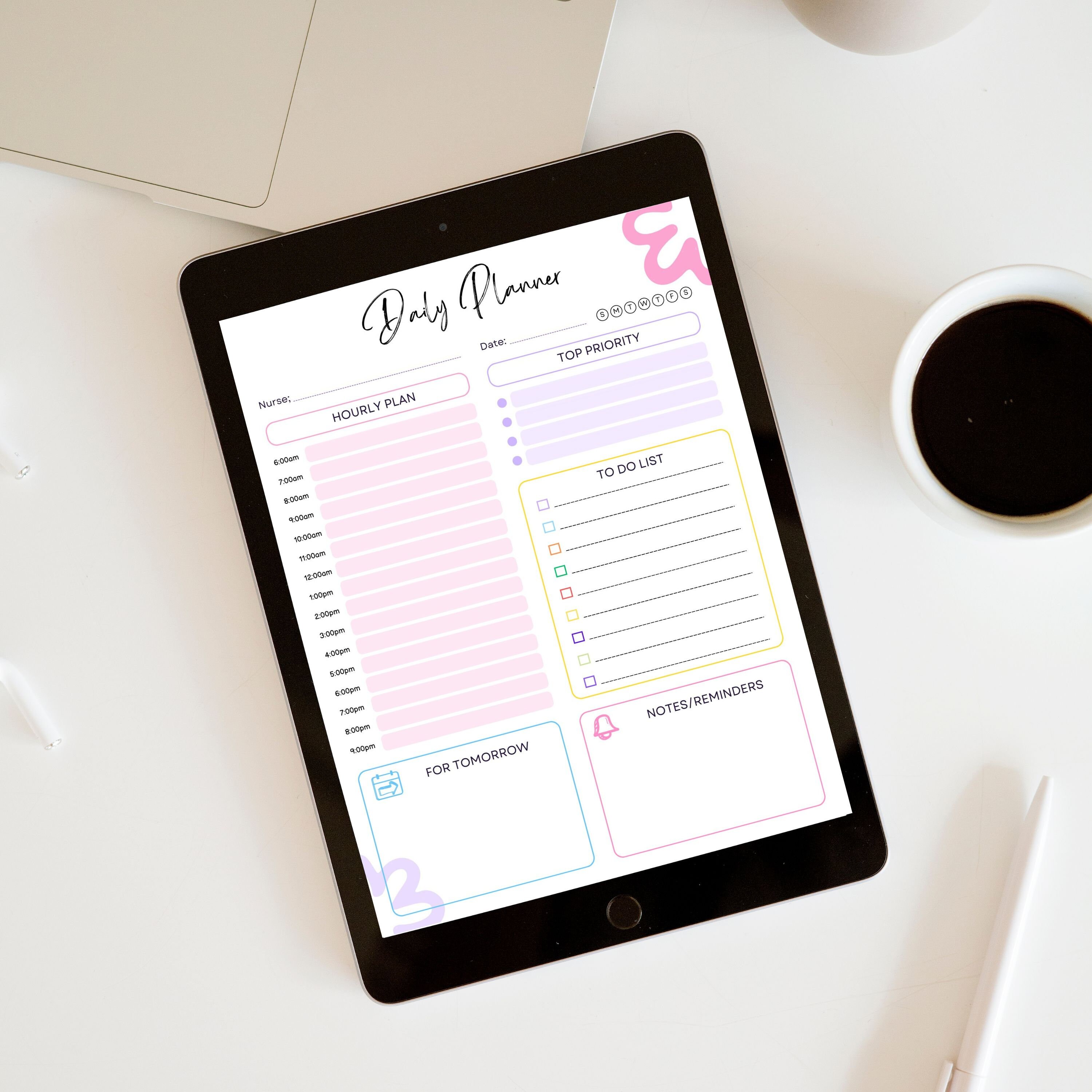 Printable Nurse Daily Planner, Nurse to Do List Paper, Nurse Notes ...