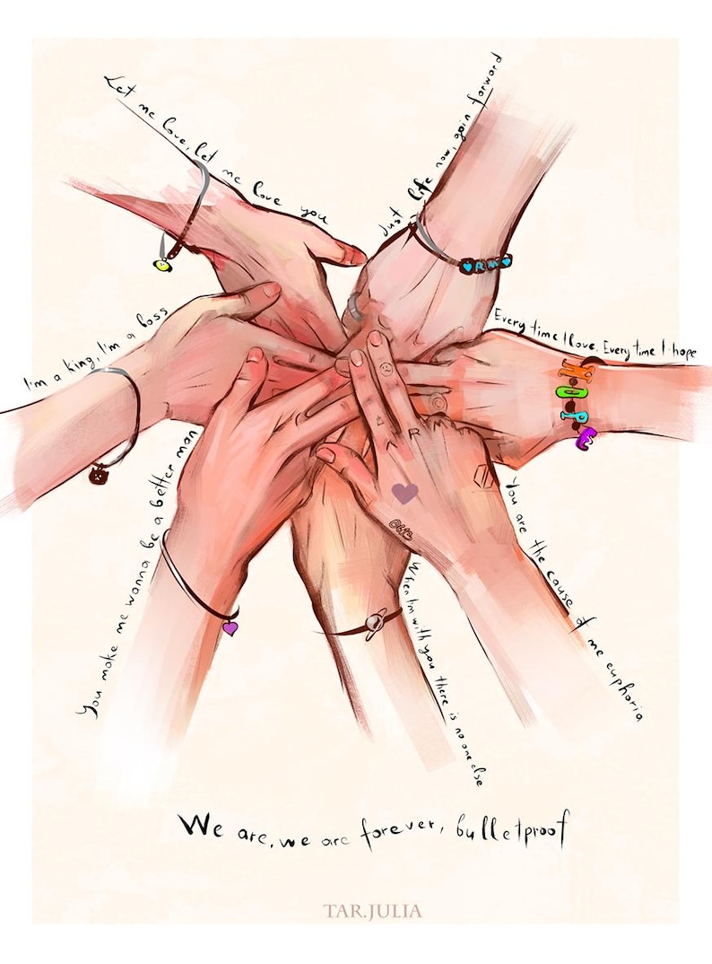 Large PRINT BTS Hands Members Quotes Army Wall Art - Etsy