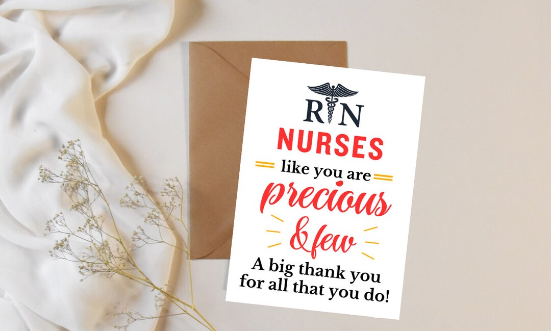 Nurse Appreciation Thank You Card, Nurse Thank You Printable Card ...