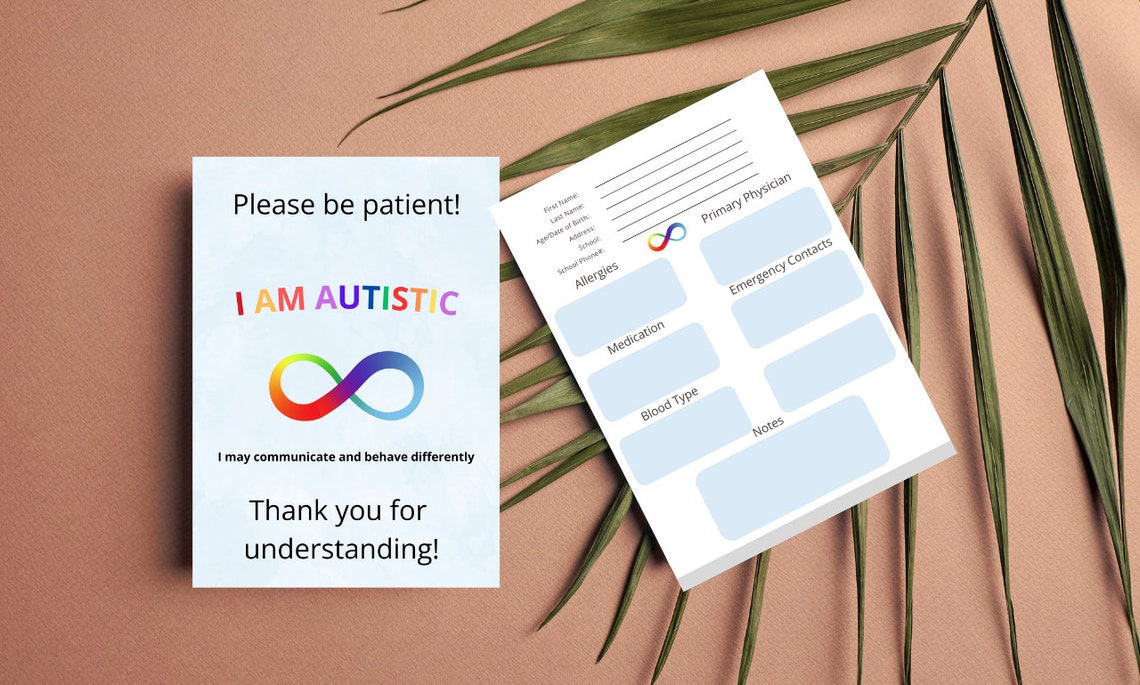 Autism Card, Autism ID Card, Autism Medical Card, Autism Alert Card ...
