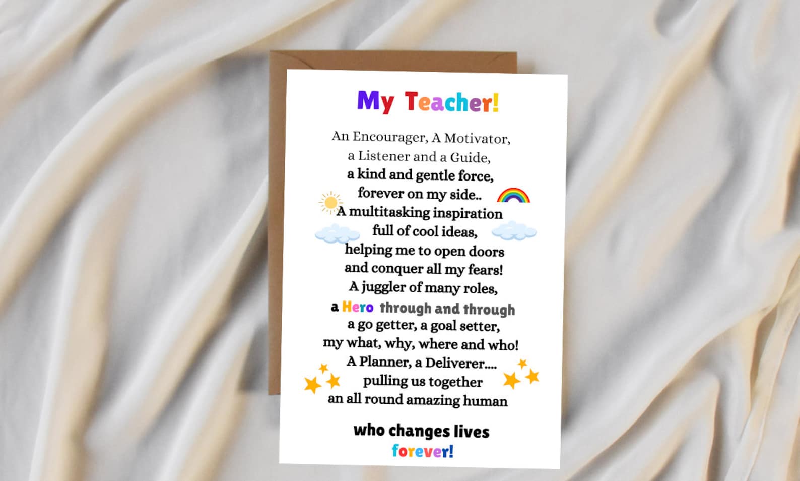 Teacher Appreciation Card, Printable Teacher Card, Thank You Teacher ...