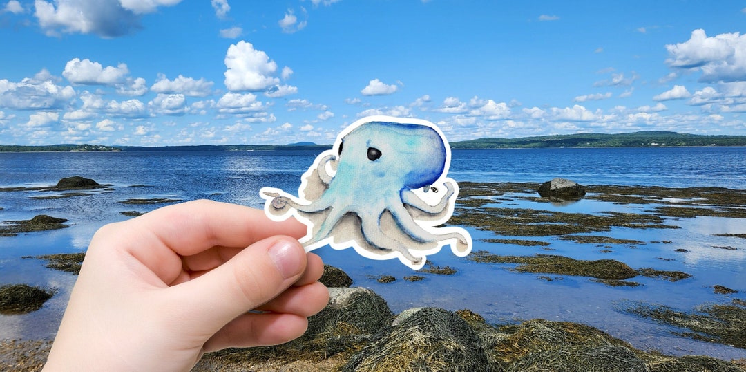 Unique Hand Drawn Dumbo Watercolor Octopus - Perfect for Notebooks and ...