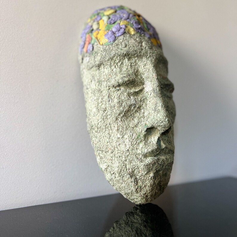 Set of 2 Wall Sculptures BRAIN POETRY handmade Paper Mache Home Decor ...