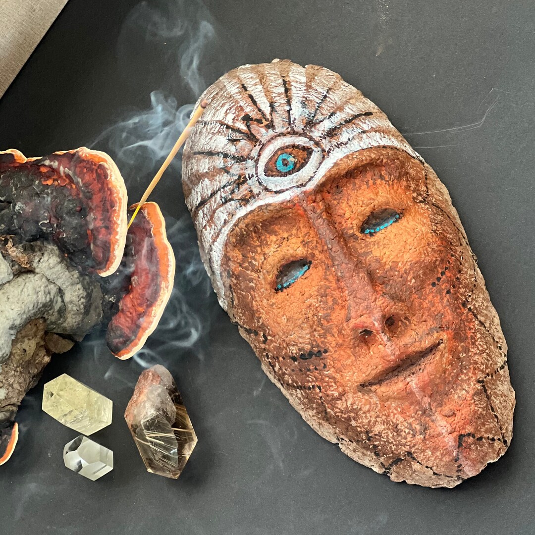 Handmade Paper Mache Tribal Mask – Ajna Third Eye Decor - Etsy