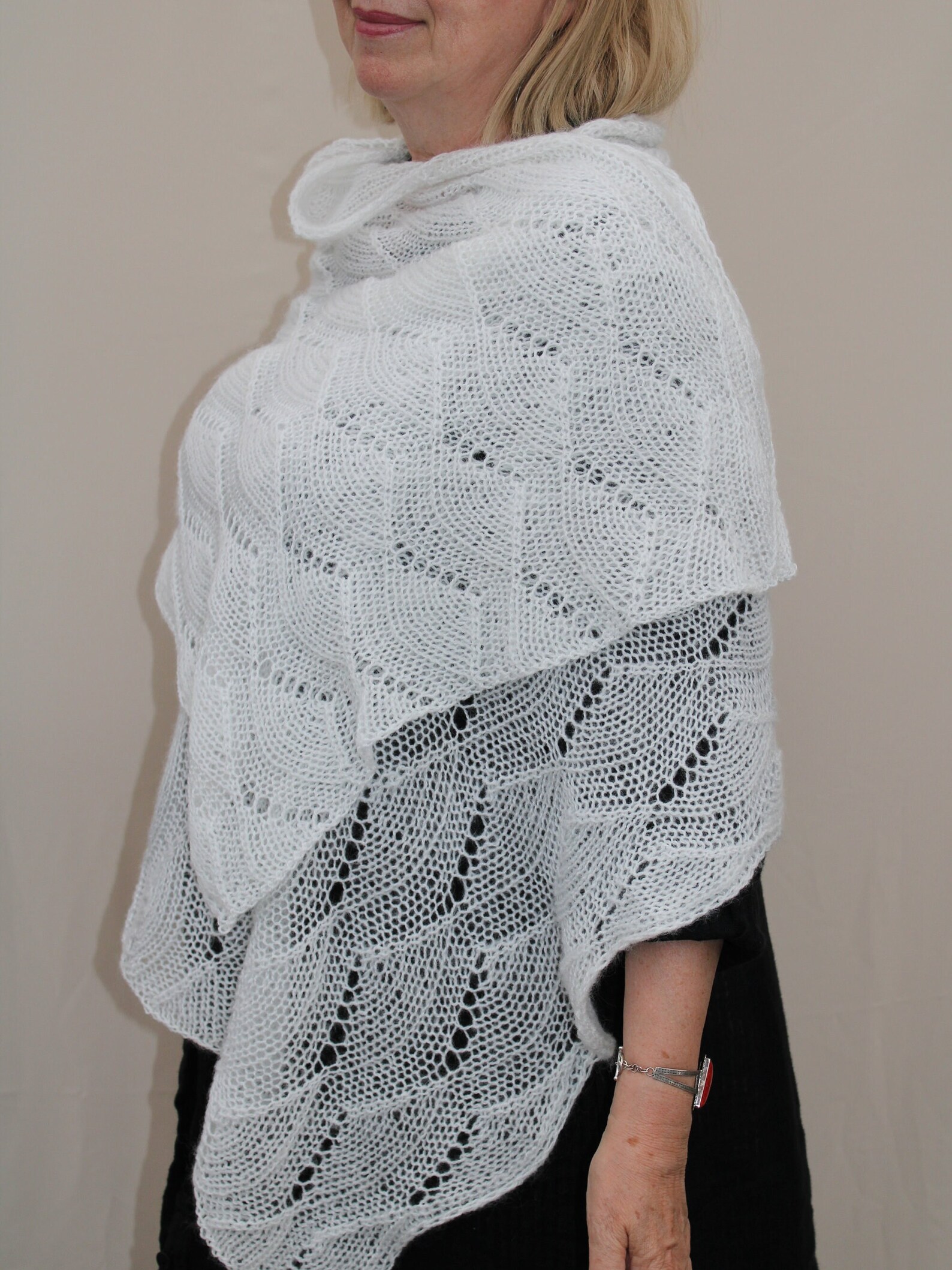 Waves Knitting Scarf Pattern, PDF File, Lace Knit Pattern, Knit Scarf ...