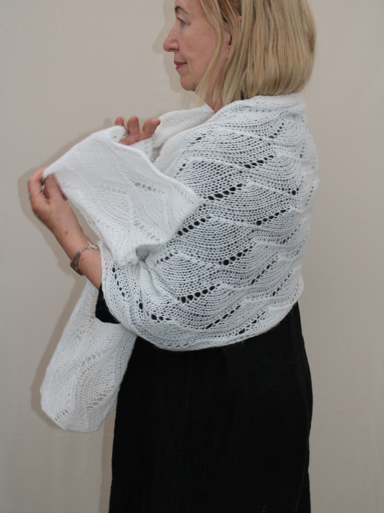 Waves Knitting Scarf Pattern, PDF File, Lace Knit Pattern, Knit Scarf ...