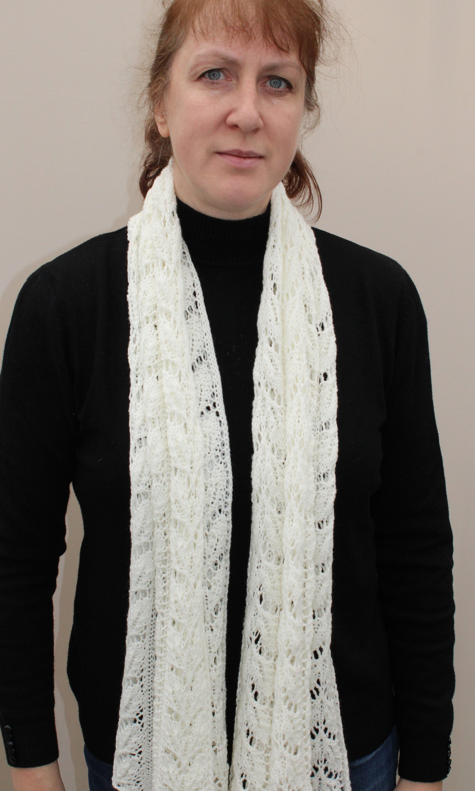 Leaves Knitting Scarf Pattern, PDF File, Lace Knit Pattern, Knit Scarf ...