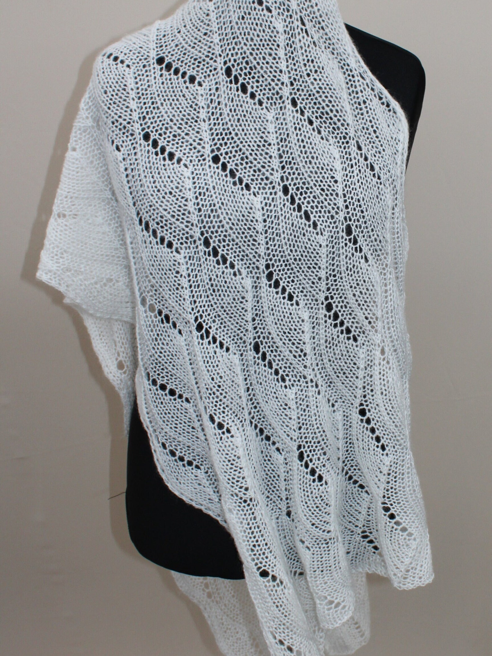 Waves Knitting Scarf Pattern, PDF File, Lace Knit Pattern, Knit Scarf ...