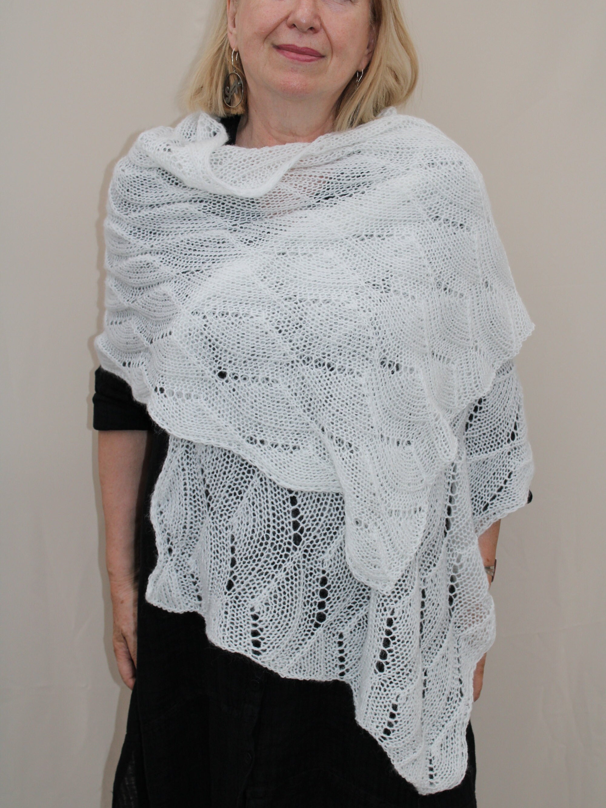 Waves Knitting Scarf Pattern, PDF File, Lace Knit Pattern, Knit Scarf ...