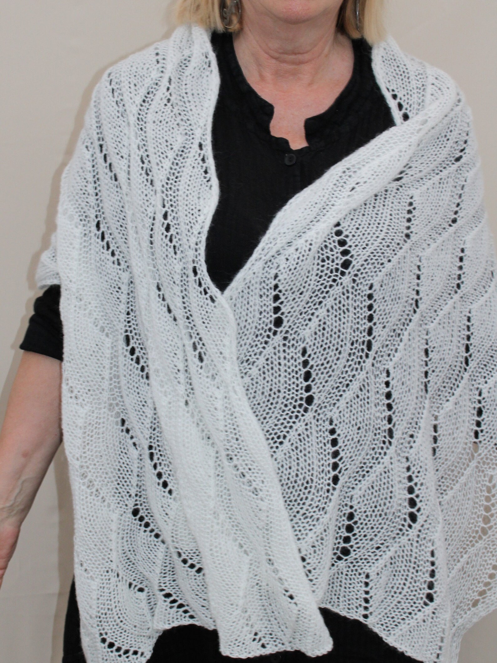 Waves Knitting Scarf Pattern, PDF File, Lace Knit Pattern, Knit Scarf ...